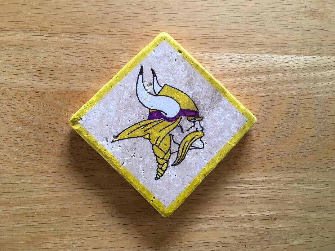 Hand-painted Vikings Coasters – Marble Stone Drink Coaster Set - Etsy