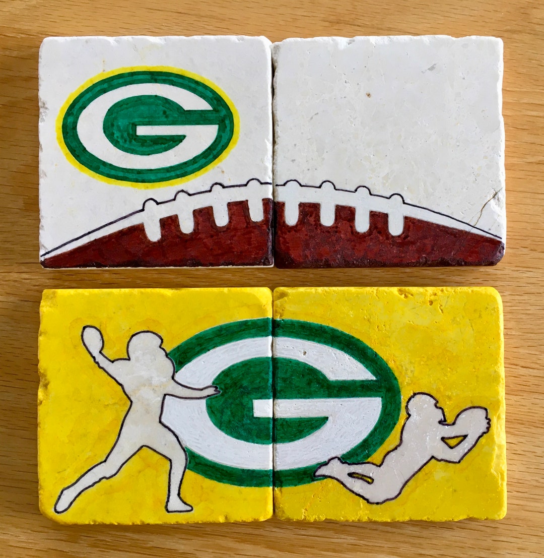 Coasters GREEN BAY PACKERS Football, Stone Tile Coasters/drink Coaster ...