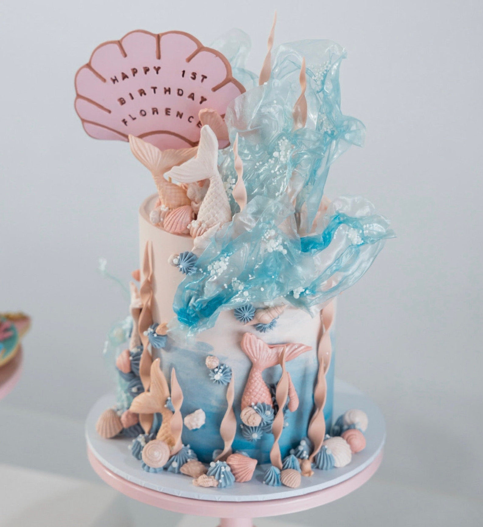 Personalised Mermaid Shell Cake Topper | Kids Birthday Cake | Mermaid ...