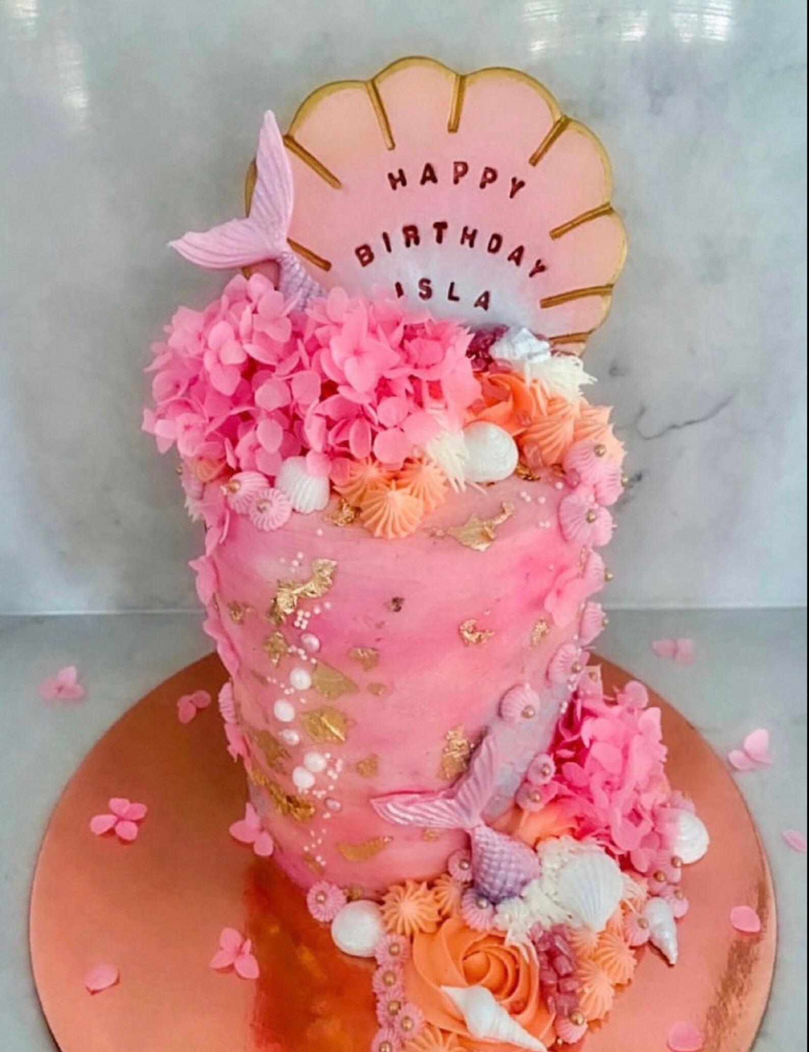 Personalised Mermaid Shell Cake Topper | Kids Birthday Cake | Mermaid ...