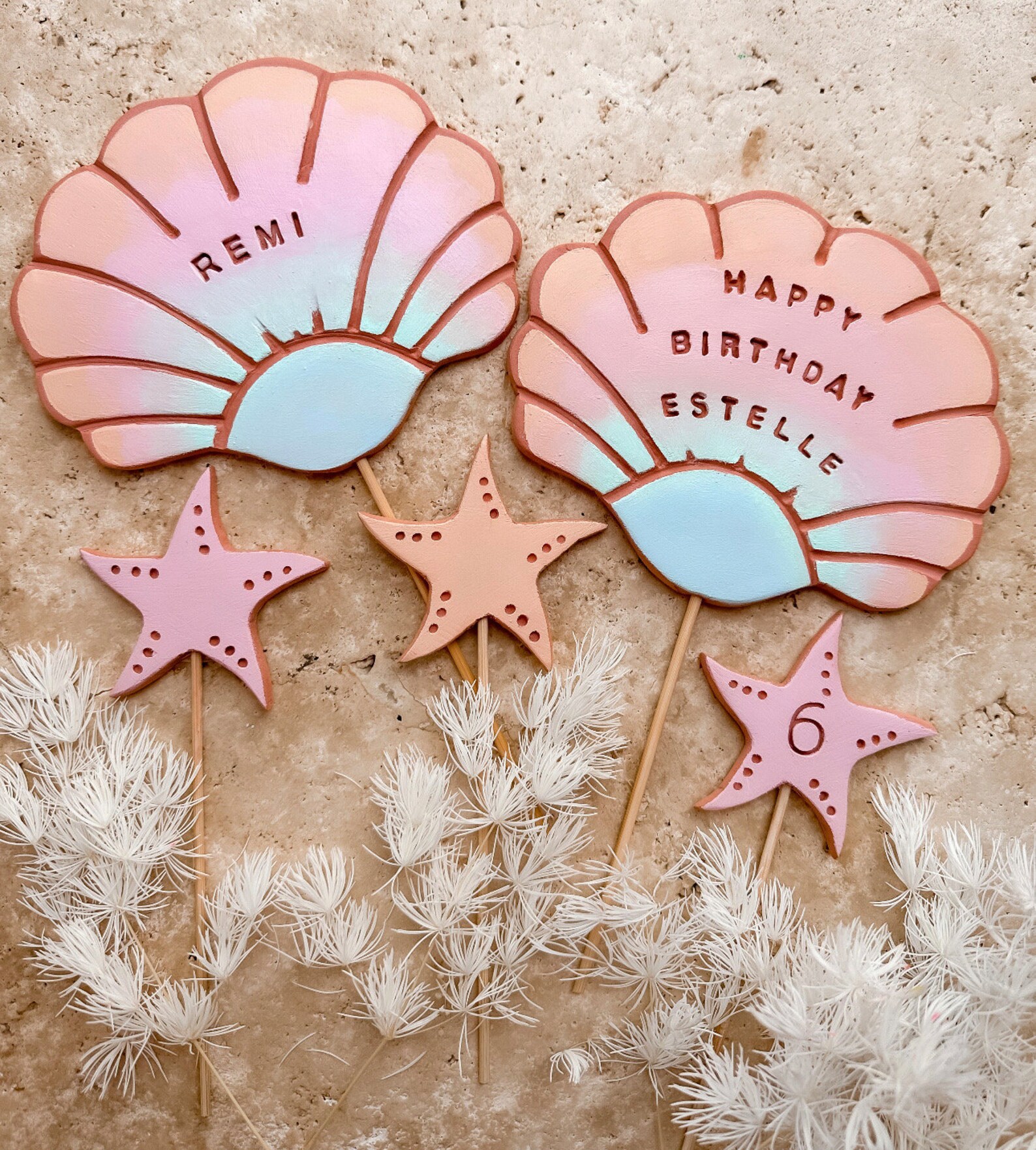 Personalised Mermaid Shell Cake Topper | Kids Birthday Cake | Mermaid ...