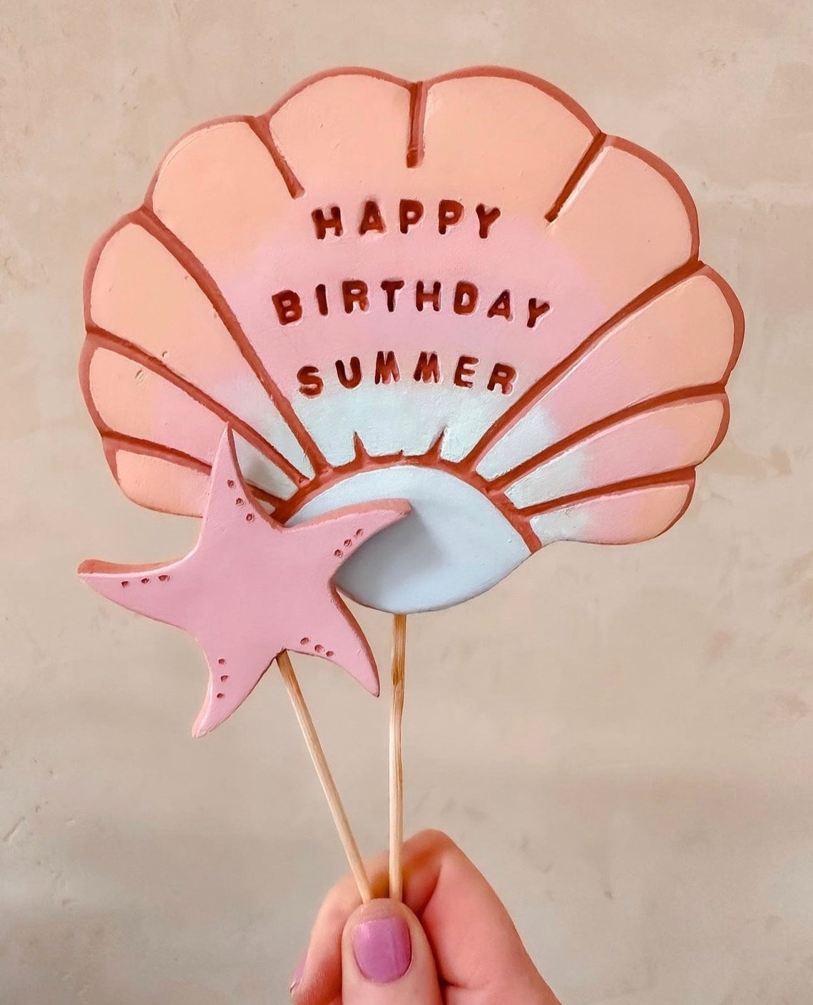 Personalised Mermaid Shell Cake Topper | Kids Birthday Cake | Mermaid ...