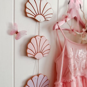 Pink and Purple Mermaid Shell Clay Wall Hanging | Mermaid Bedroom Ideas ...