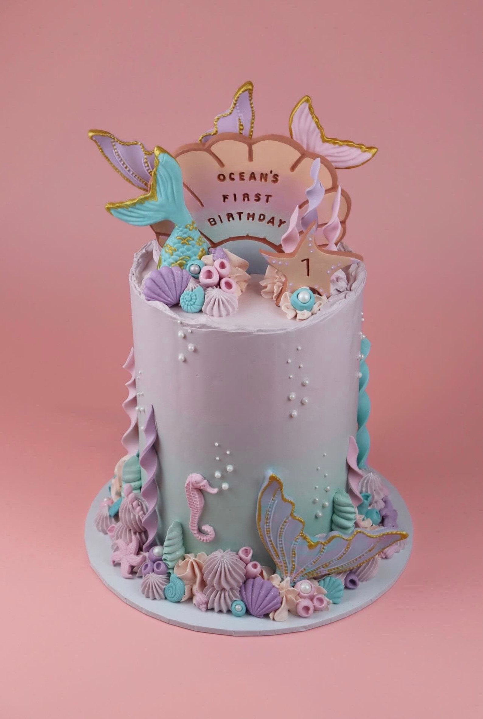 Personalised Mermaid Shell Cake Topper | Kids Birthday Cake | Mermaid ...