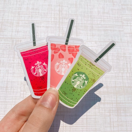 Starbucks Drink Sticker Pink Drink Sticker Vinyl Sticker - Etsy