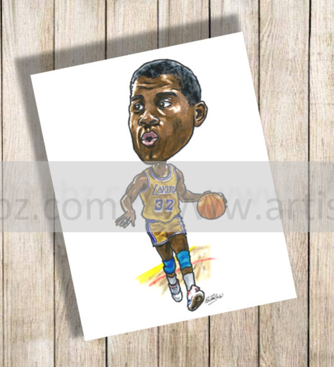 Magic Johnson Caricature Print (unframed) - Etsy