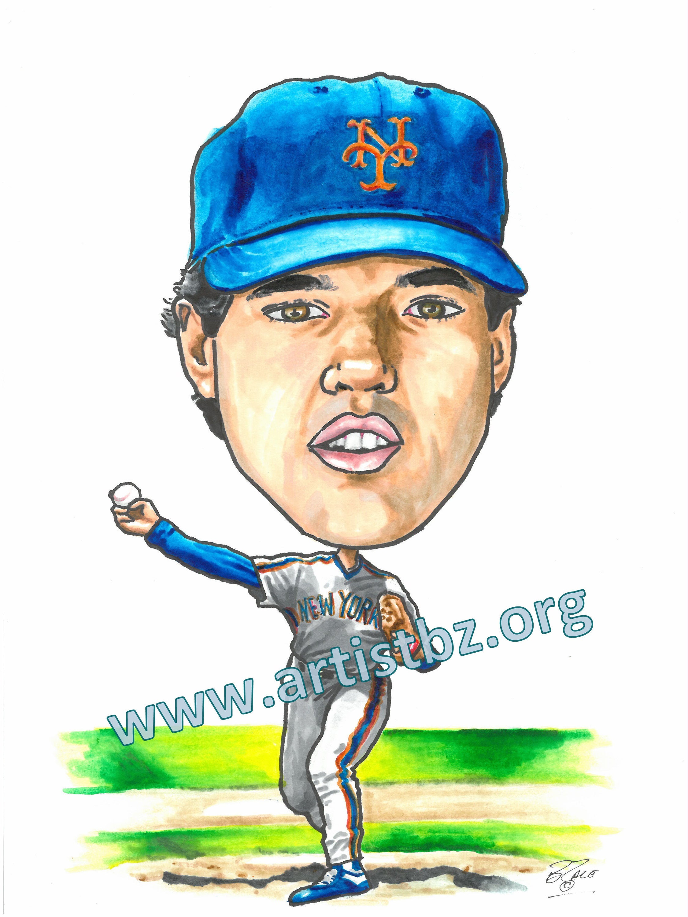 Impresión de caricatura de Ron Darling sin marco - Etsy España
