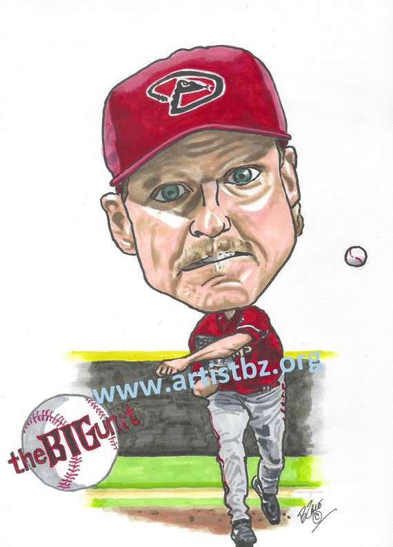 Randy Johnson Caricature Print Unframed - Etsy