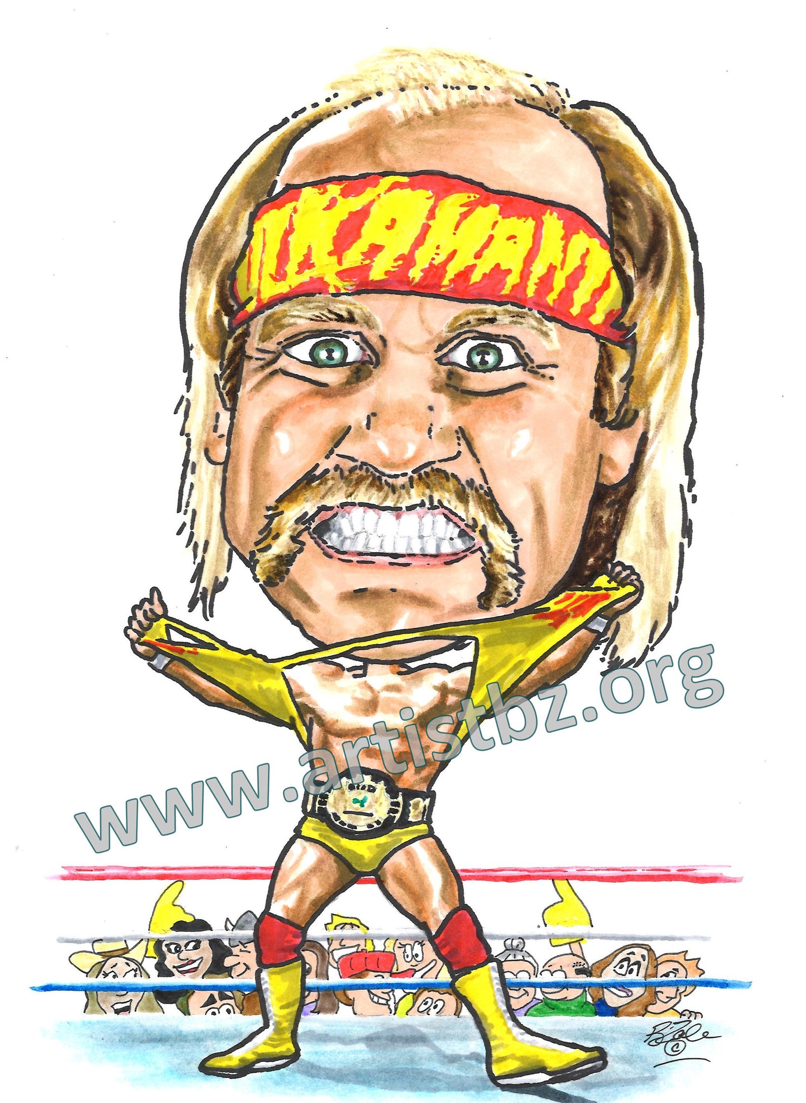 Hulk Hogan Caricature Print, Unframed - Etsy