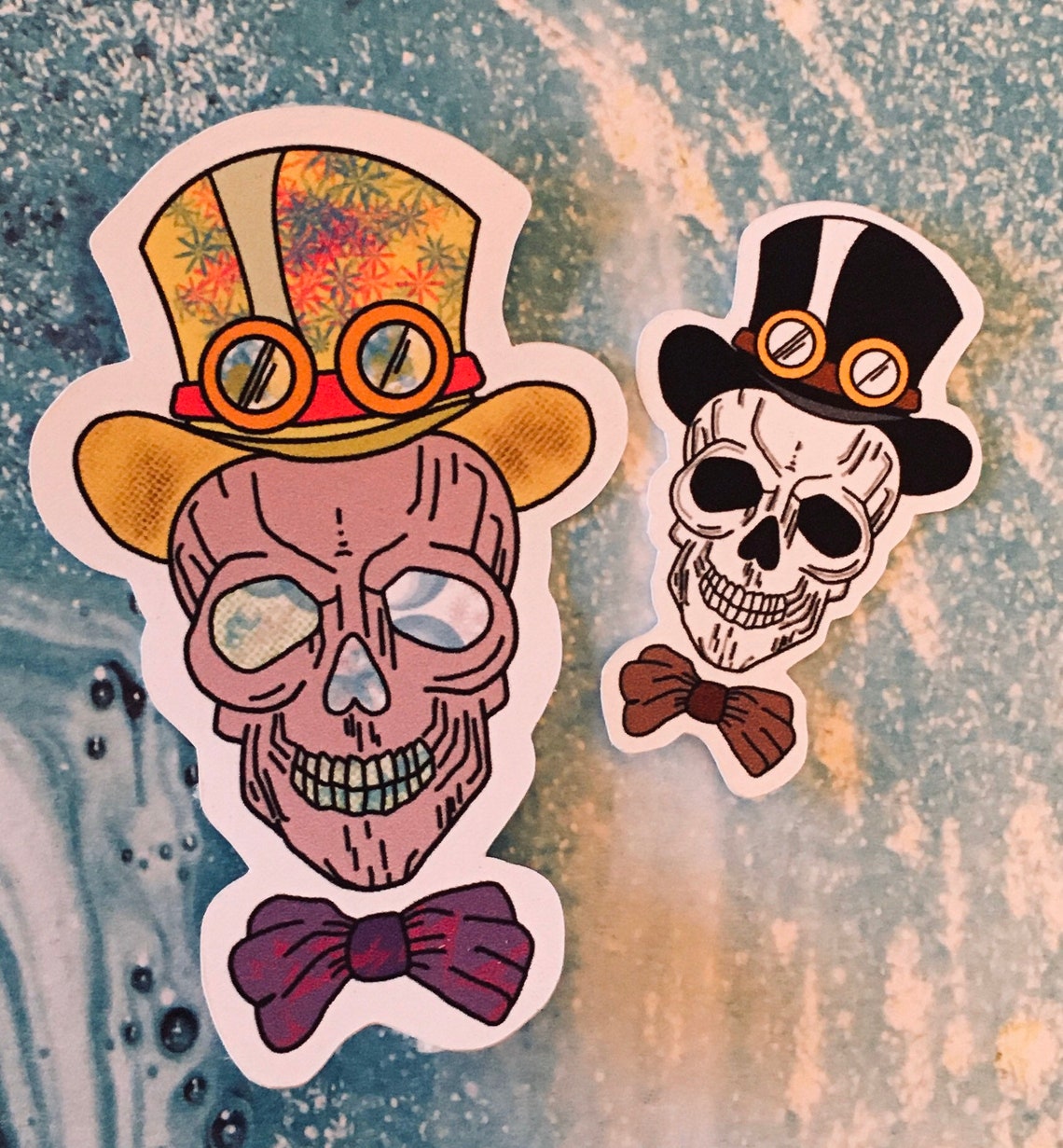 Steampunk skull sticker pack. Sugar skull stickers. Steampunk | Etsy