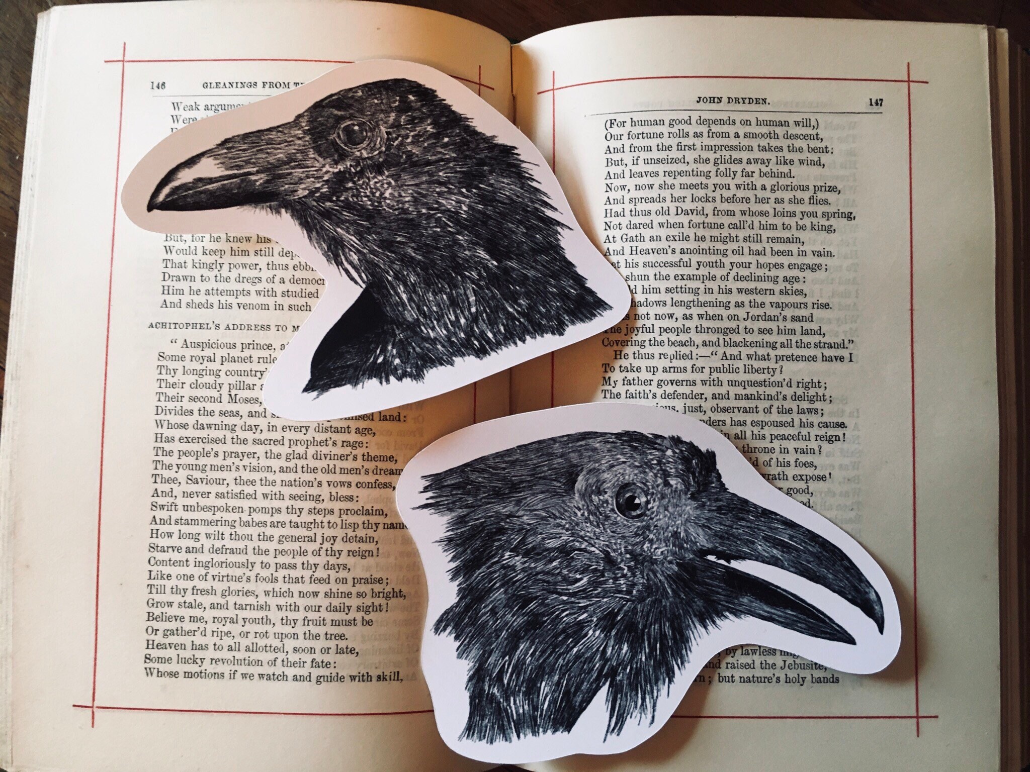 Raven Stickers. Matte Vinyl Stickers. the Raven. Poe Stickers. - Etsy