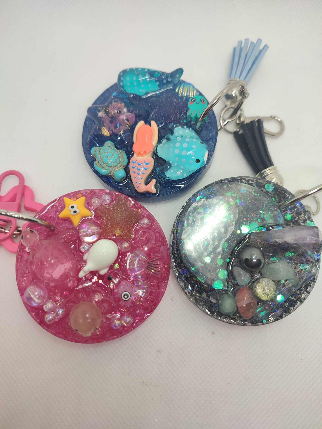 Textured Crystal Circle Tactile Keyring. Sensory Keyring. Lanyard ...