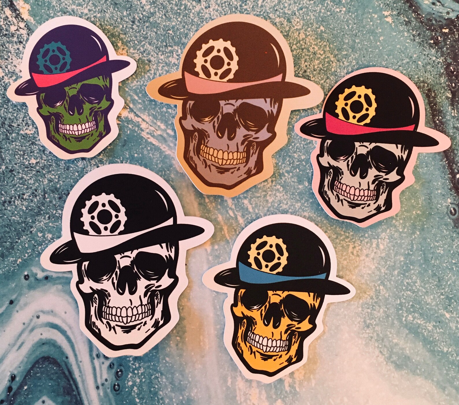 Steampunk Skull Sticker Pack. Sugar Skull Stickers. Steampunk - Etsy