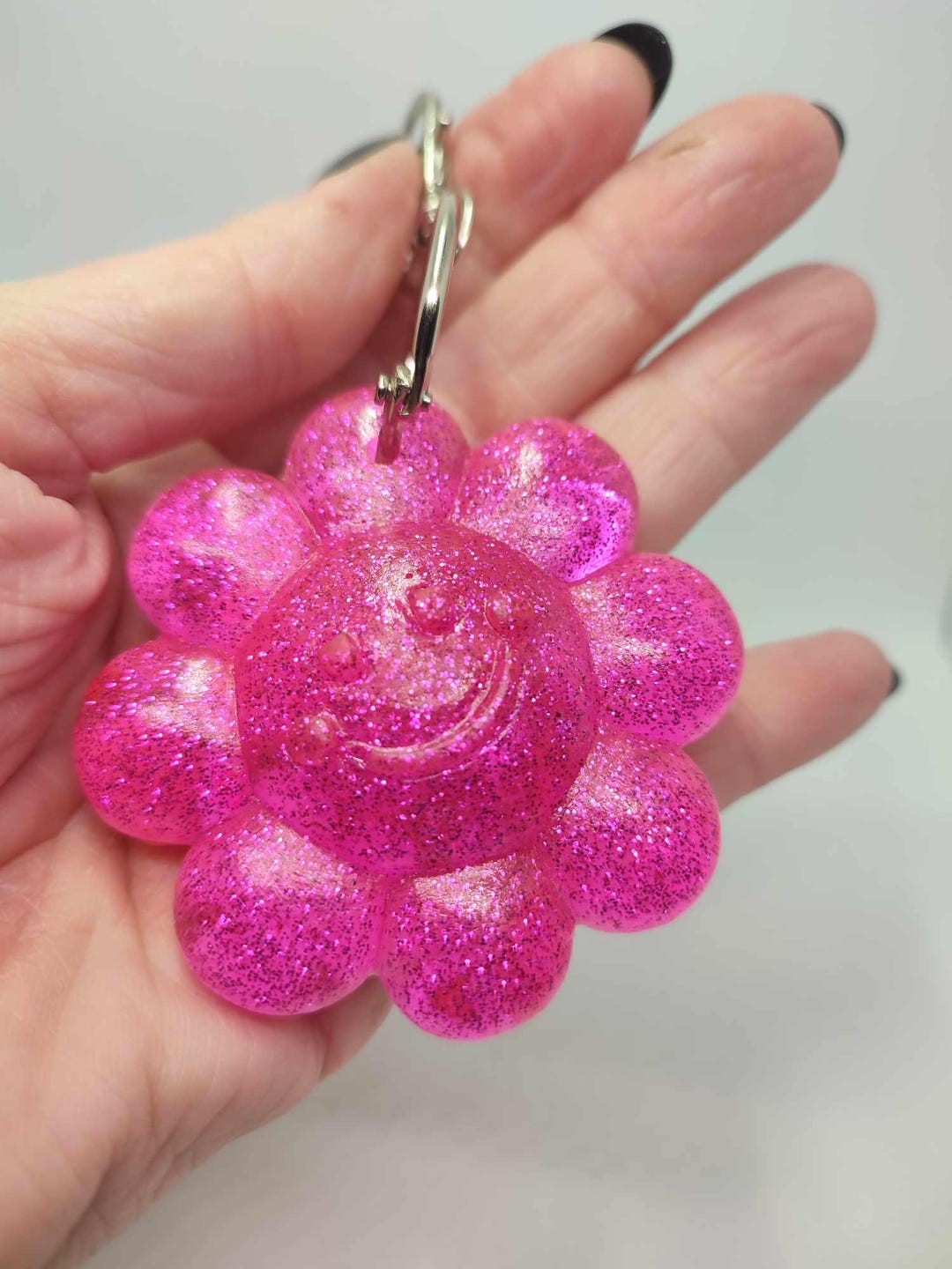 Happy Flower Sensory Tactile Keyring. Lanyard Attachment. Fidget ...