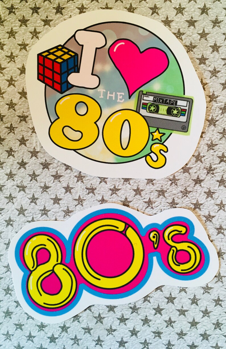 80s vinyl sticker pack. I love the 80s. Sticker pack. Vinyl | Etsy