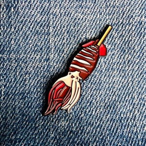 Ikayaki Japanese Street Food Enamel Pin | Kawaii Ikayaki Pin | Adorable ...