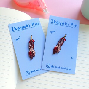 Ikayaki Japanese Street Food Enamel Pin | Kawaii Ikayaki Pin | Adorable ...