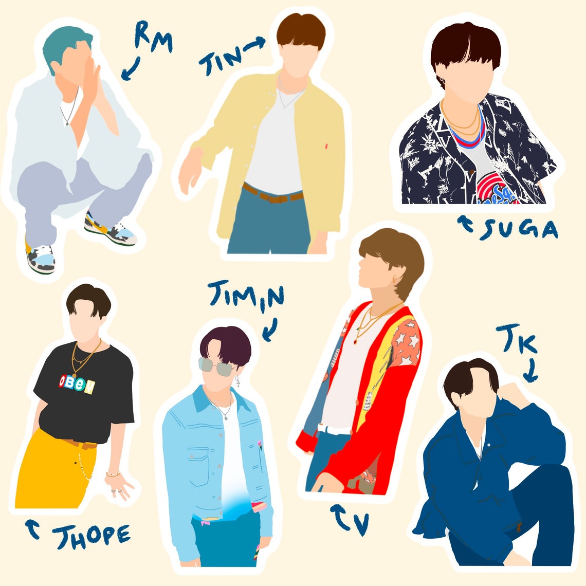 Bts Dynamite inspirado en pegatinas Sin cara | Etsy