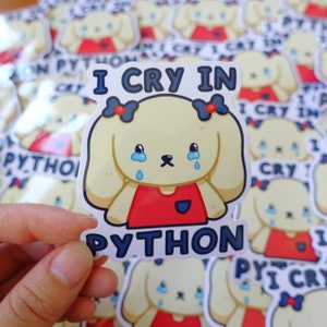 I Cry in Python Vinyl Sticker Computer Science Programming Coding ...