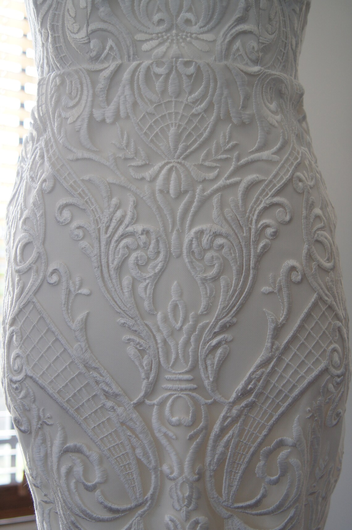 Lace Wedding Gown With Corded Heavy Embroidery - Etsy