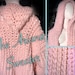 Pink Ariana Sweater Crochet Knit-look Hooded Cardigan Pattern in Size ...