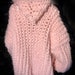 Pink Ariana Sweater Crochet Knit-look Hooded Cardigan Pattern in Size ...