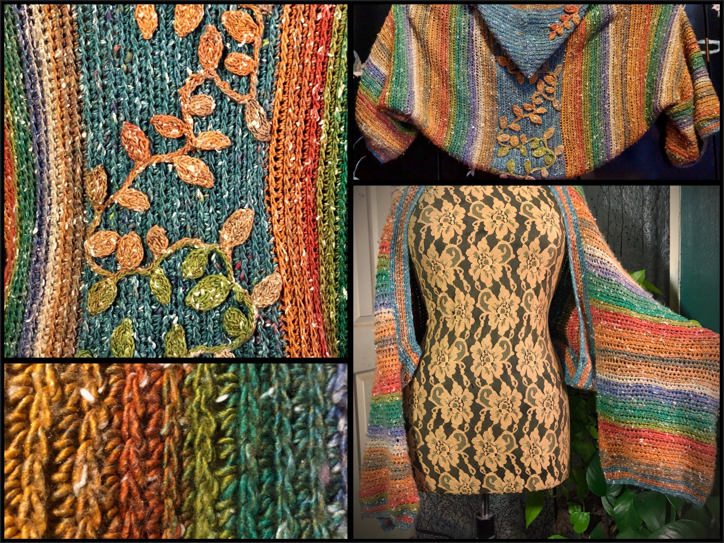 Pink Ariana Sweater Crochet Knit-look Hooded Cardigan Pattern in Size ...