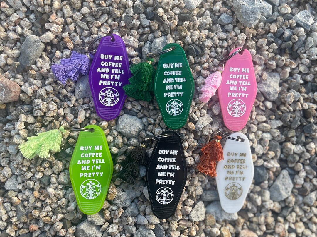 Motel Keychain, Starbucks Keychain, Coffee Keychain, Starbucks - Etsy