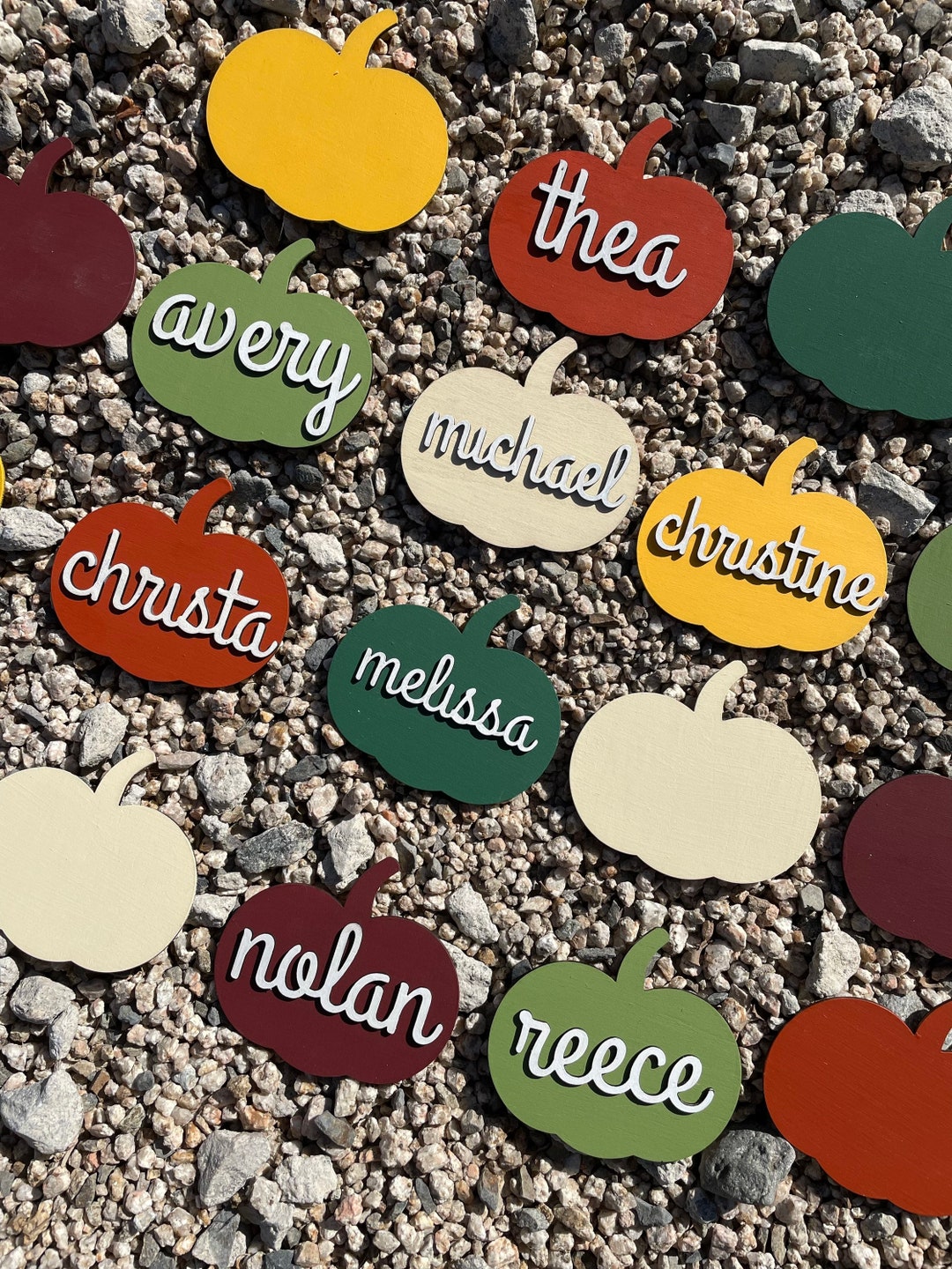 Pumpkin Name Tag, Halloween Name Plate, Thanksgiving Name Plate - Etsy