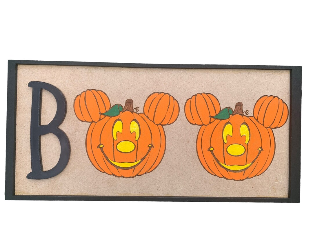 Disney BOO Pumpkin Sign, Disneyland Sign, Disney Gift - Etsy