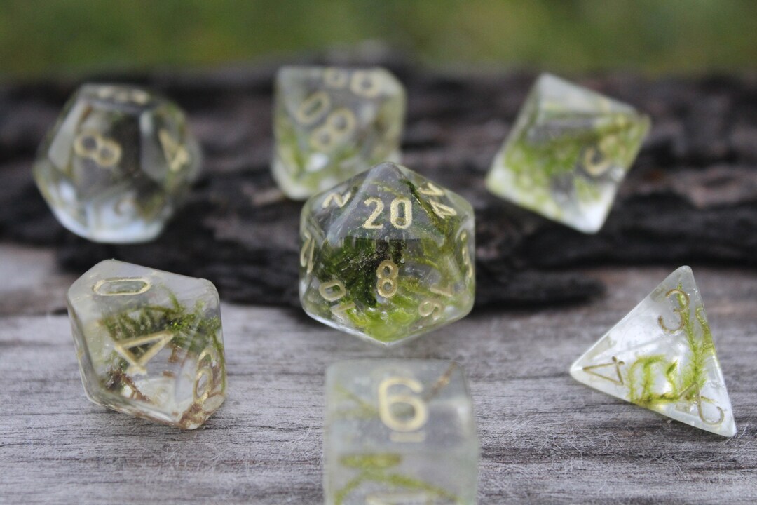 PRE ORDER / Dnd Mystic Moss Dice Set Handmade Resin Dice Set - Etsy