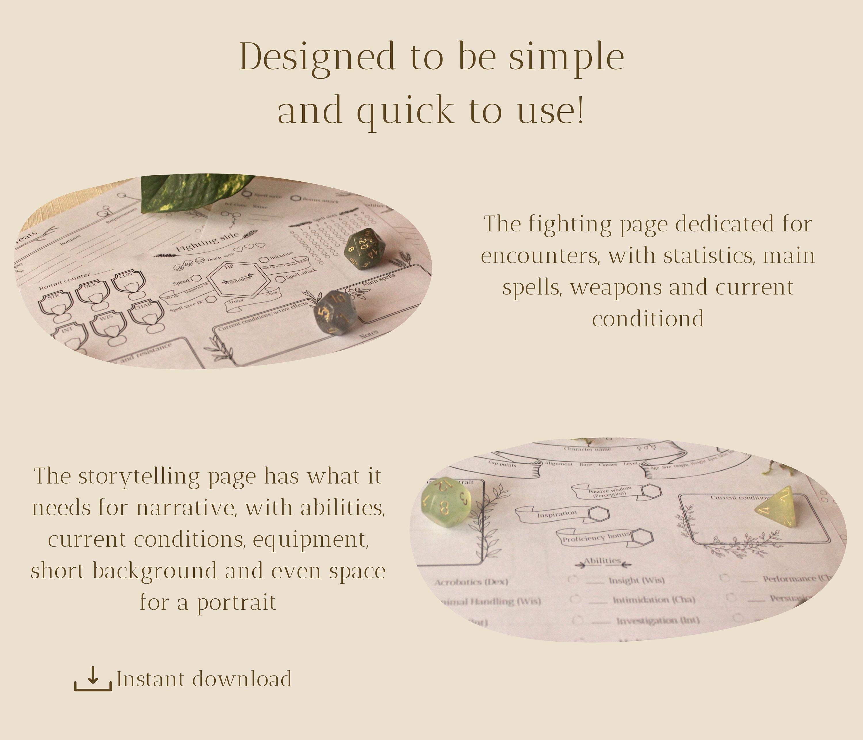 Dnd Character Sheet, Complete With Spells and Feats Sheets, Perfect for ...