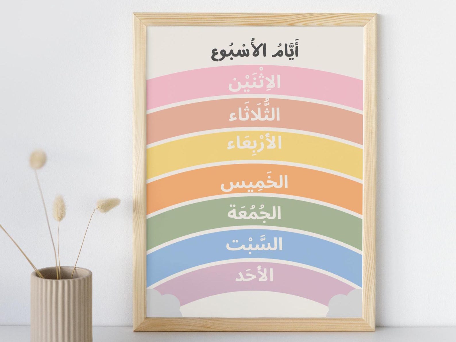 Arabic Days of the Week Poster Educational Printable for Kids Learn ...