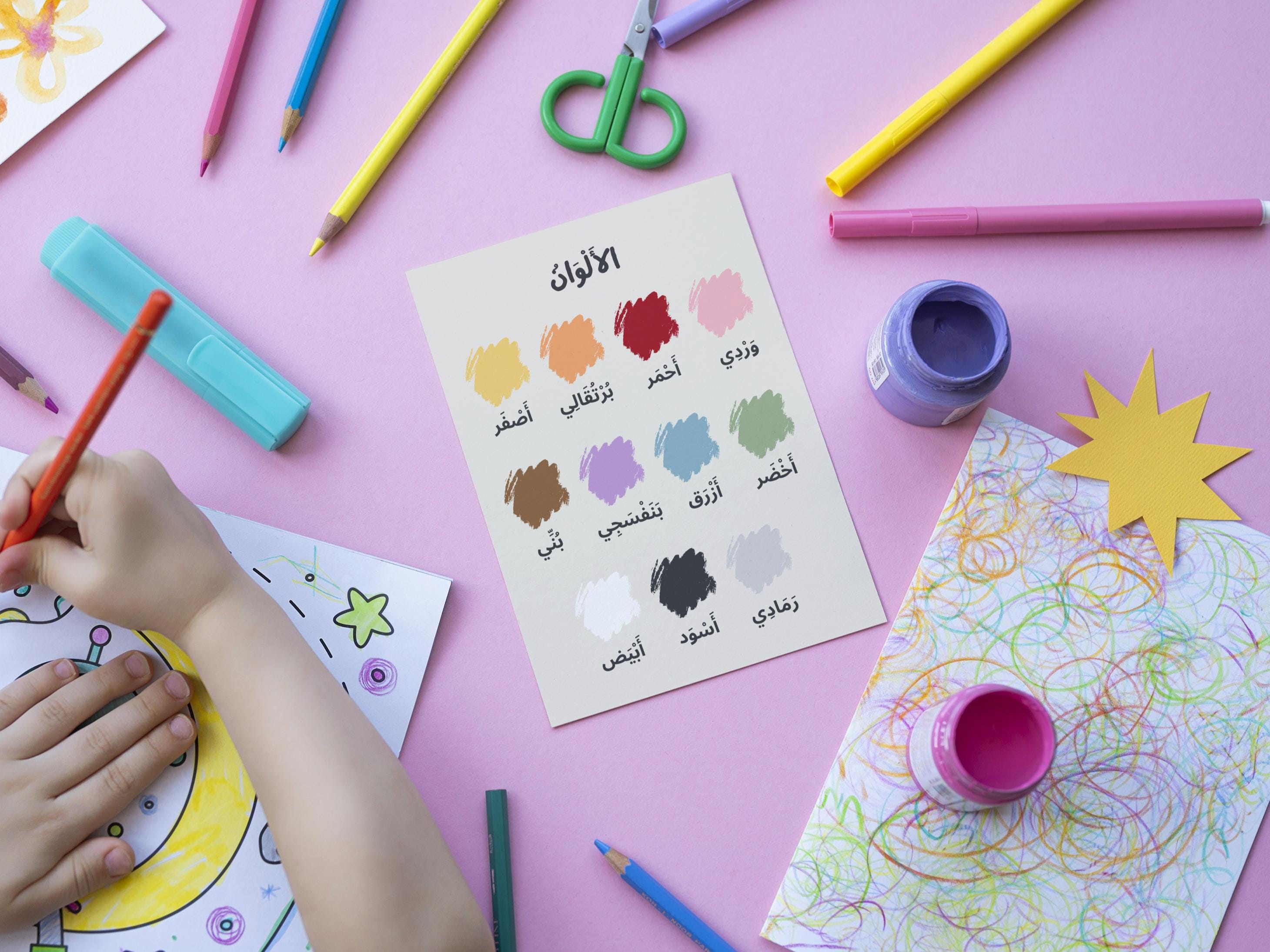 Arabic Colors Poster With Vowel Marks (tashkeel) | Educational Arabic ...