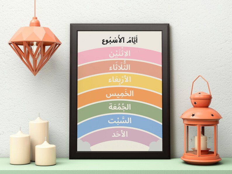 Arabic Days of the Week Poster Educational Printable for Kids Learn ...