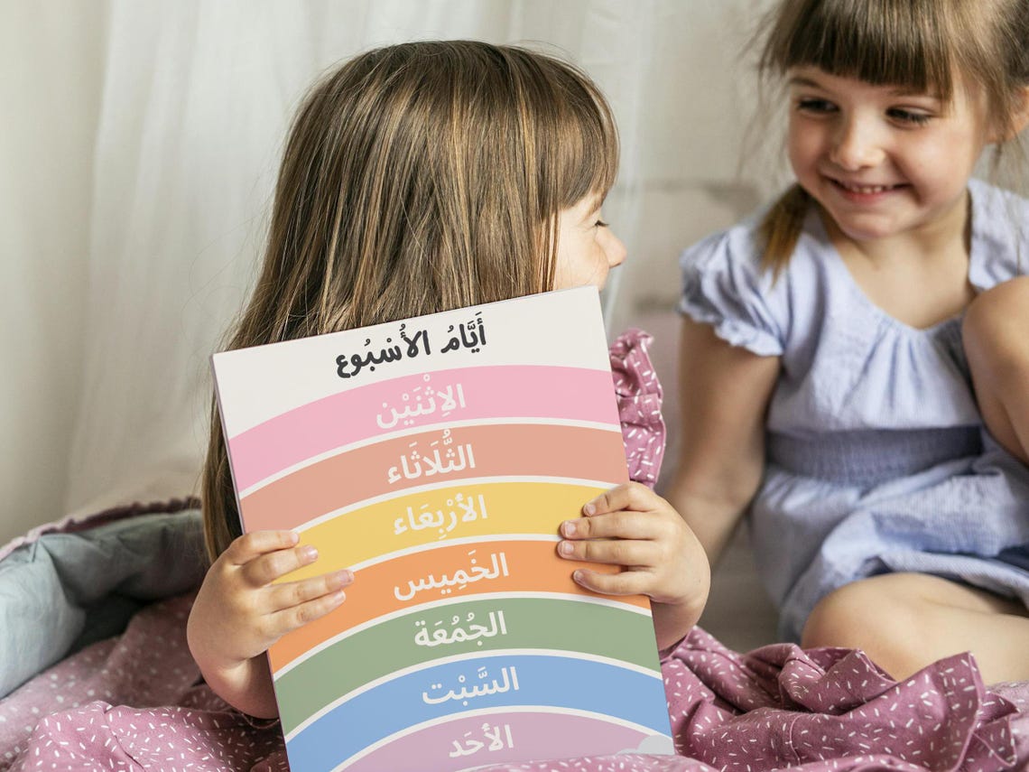 Arabic Days of the Week Poster Educational Printable for Kids Learn ...