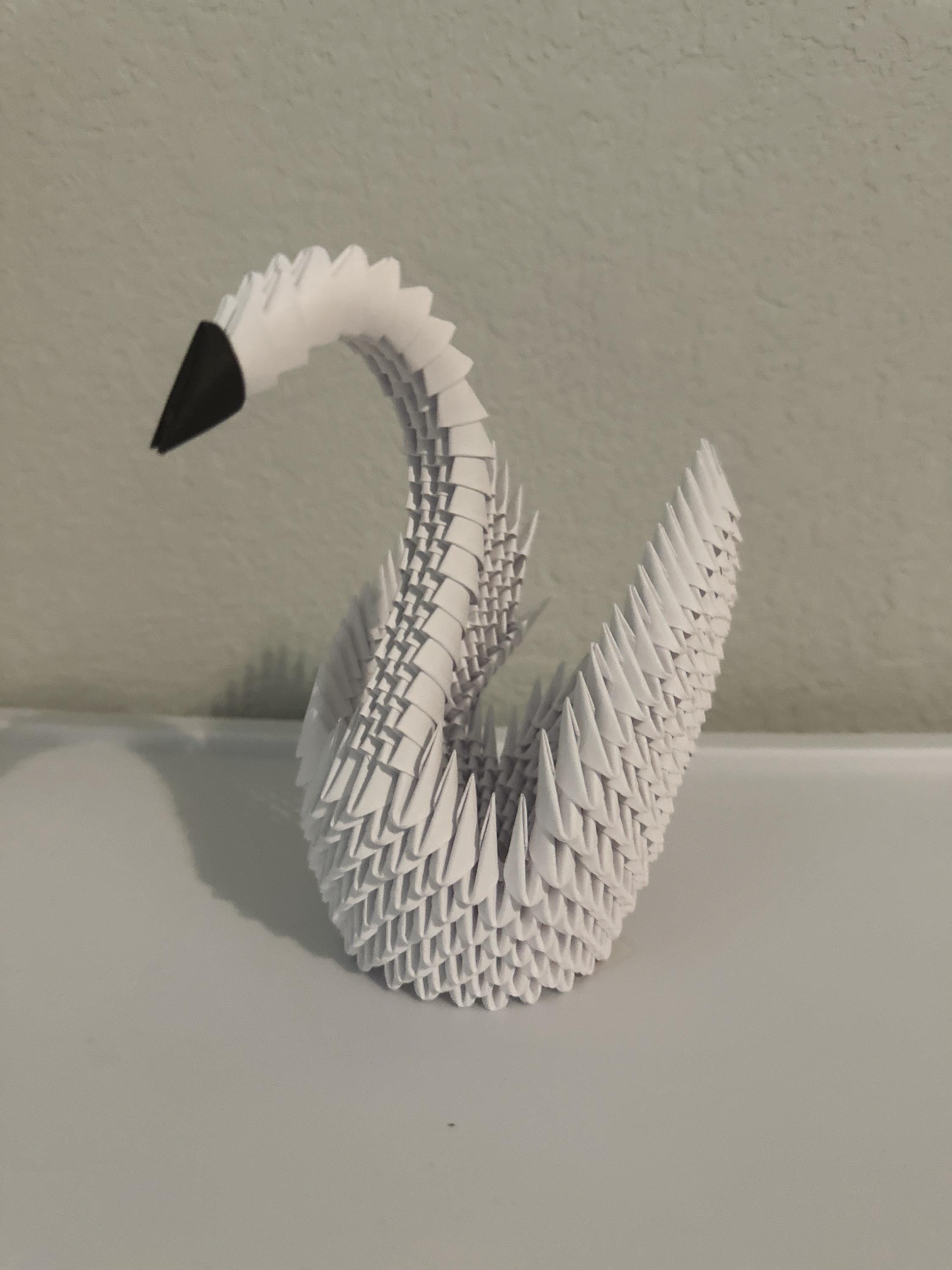 3D Origami Elegant White Swan | Handmade Paper Sculpture | Wedding Gift ...
