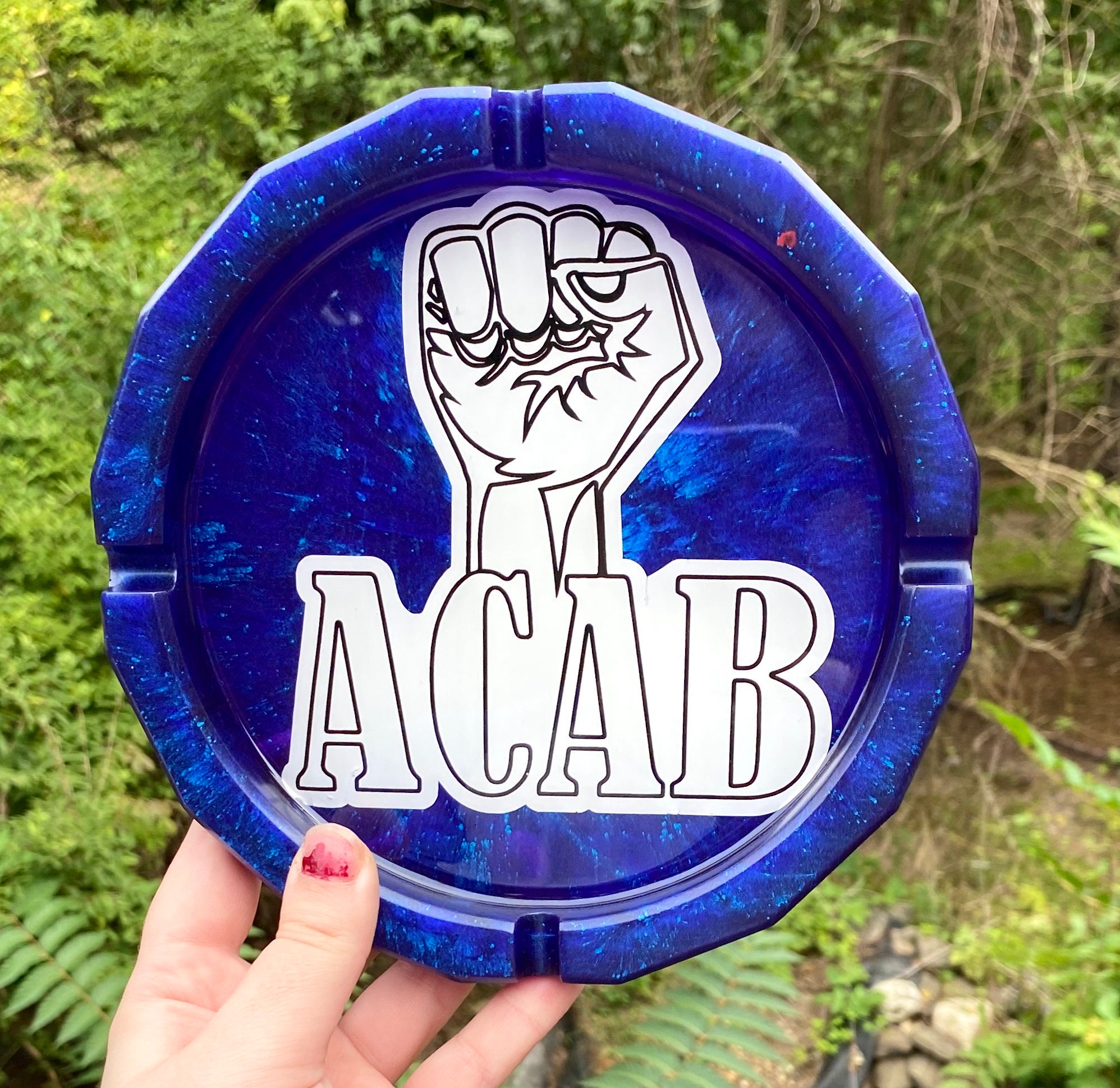 Extra Large Circular Ashtray Metallic Blue with - Etsy 日本