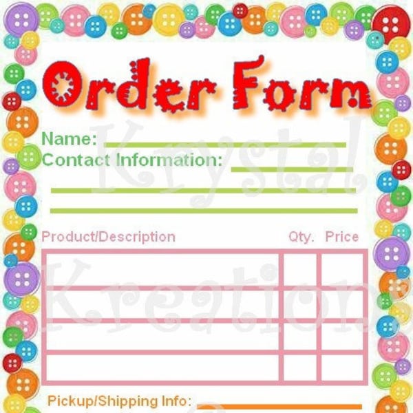 Cute Order Form - Etsy