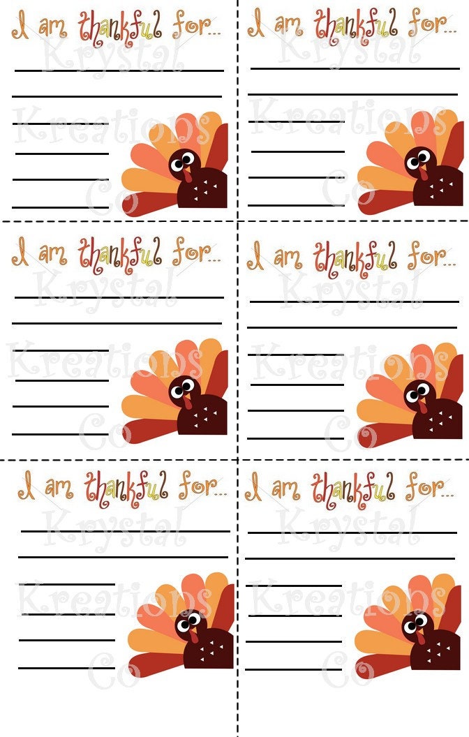 Printable I Am Thankful for Thanksgiving Worksheets - Etsy