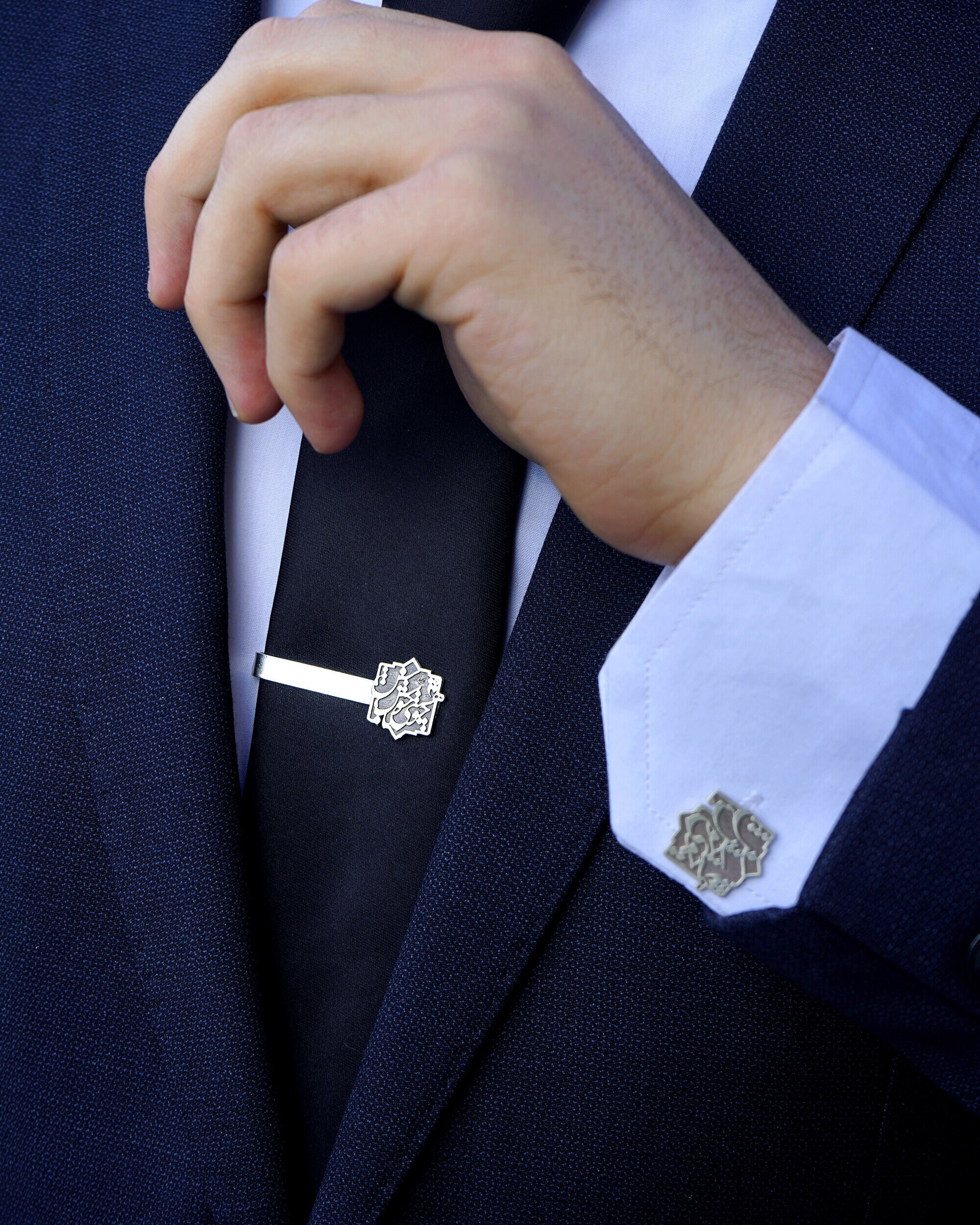 Unisex Label Pin, Persian Calligraphy Silver Pin, Handmade Pin ...
