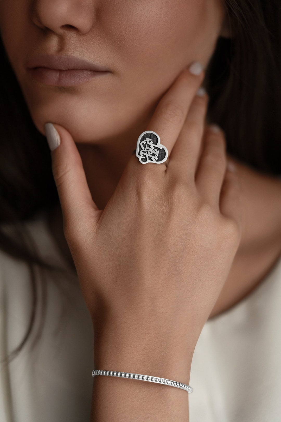 Heart Silver Ring, Silver Signet Ring, Unisex Ring, Handmade Jewelry ...