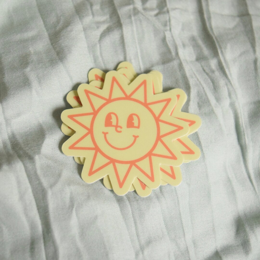 Happy Sun Sticker - Etsy