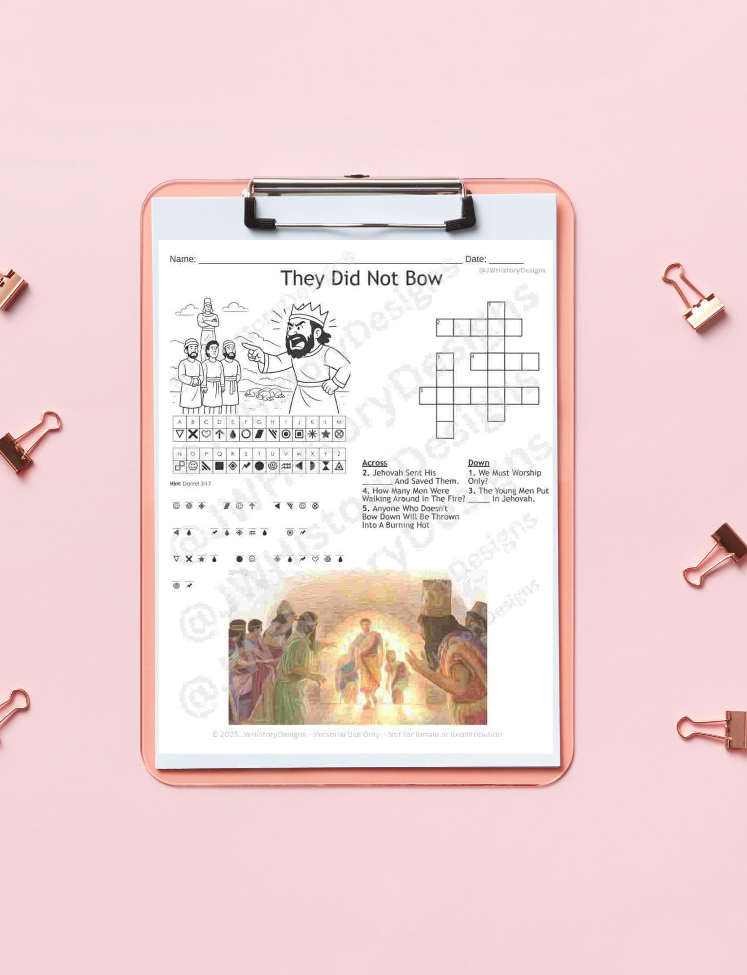 Shadrach, Meshach, and Abednego – JW Kids Printable – Bible History of ...