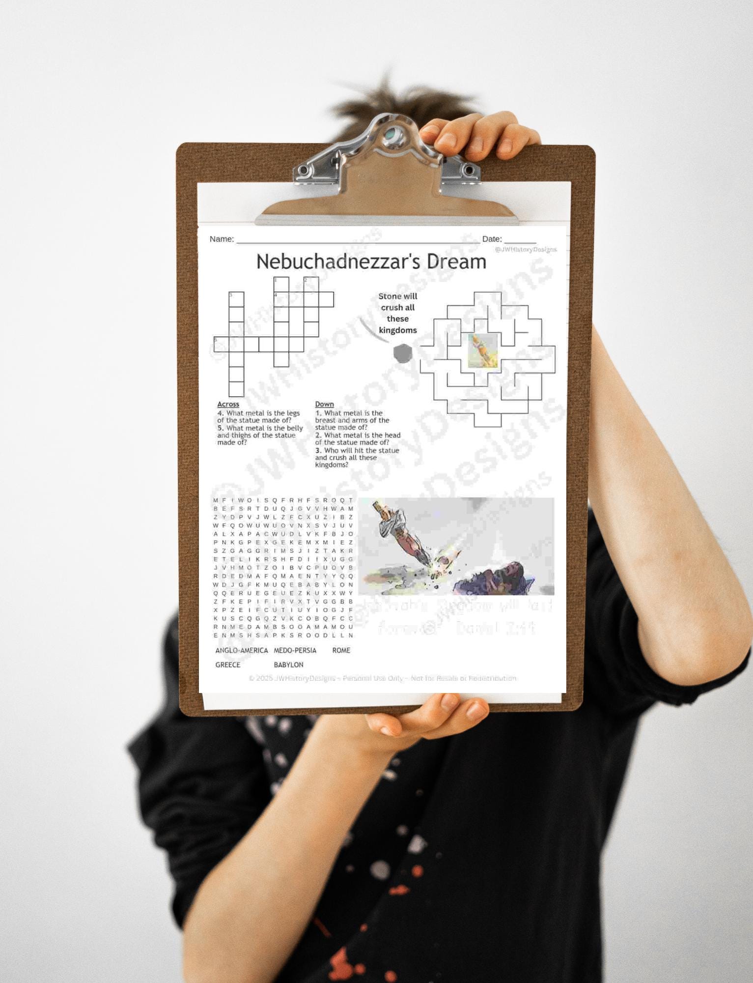 Nebuchadnezzar's Dream – JW Kids Printable Worksheet – Bible History of ...