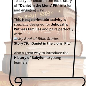 Daniel in the Lions Den Kids and Family Printable – JW Bible History of ...