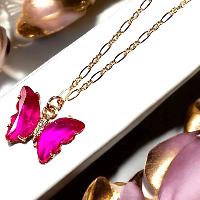 Pink Crystal Pendant - Etsy