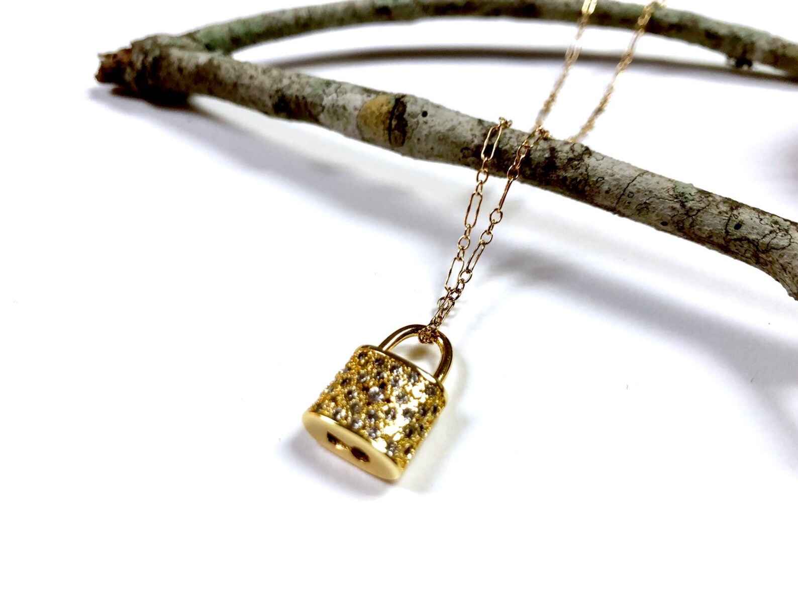 Dainty Gold Lock Necklace Small Lock Necklace Lock Layering - Etsy