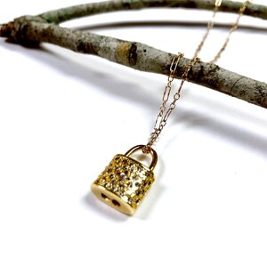 Dainty Gold Lock Necklace, Small Lock Necklace, Lock Layering Necklace ...