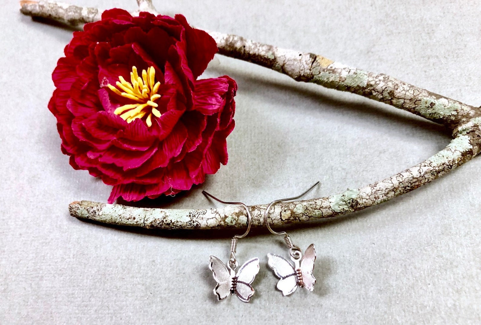 Dainty Silver Butterfly Earrings Small Butterfly Earrings | Etsy